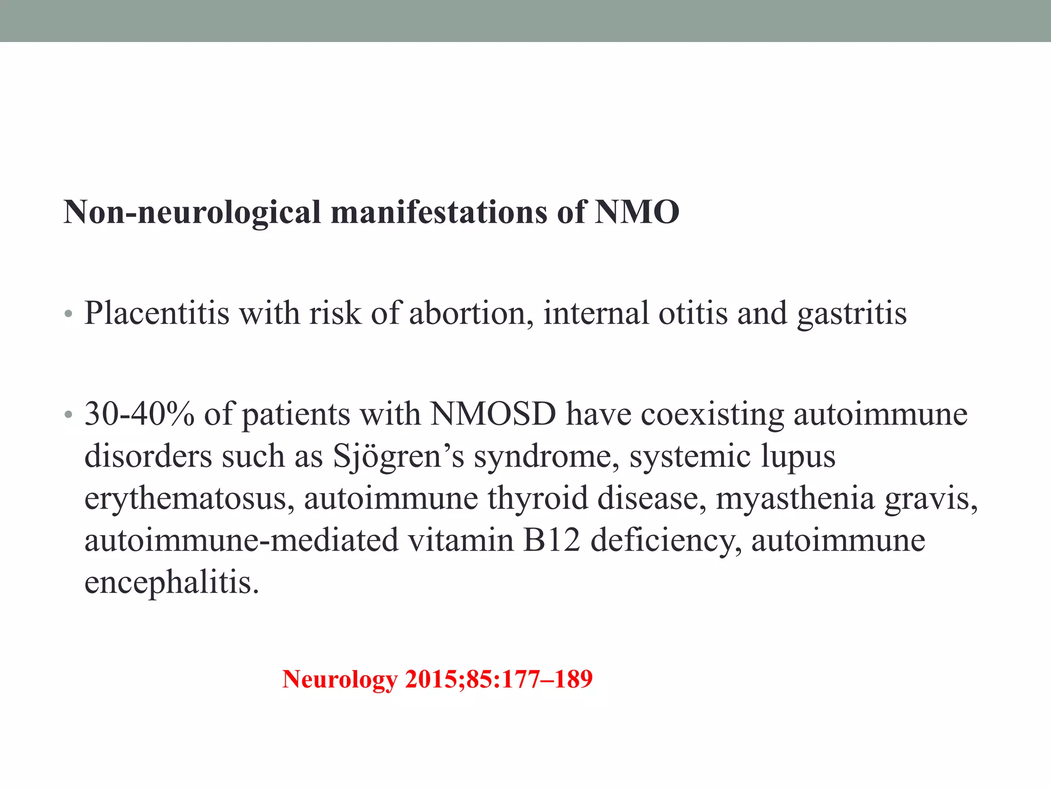 Neuromyelitis optica spectrum disorders | PPTX