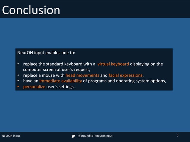 NeurOn input EEG powered touchless keyboard | PPT