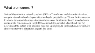 Neuron level interpretation of deep nlp model