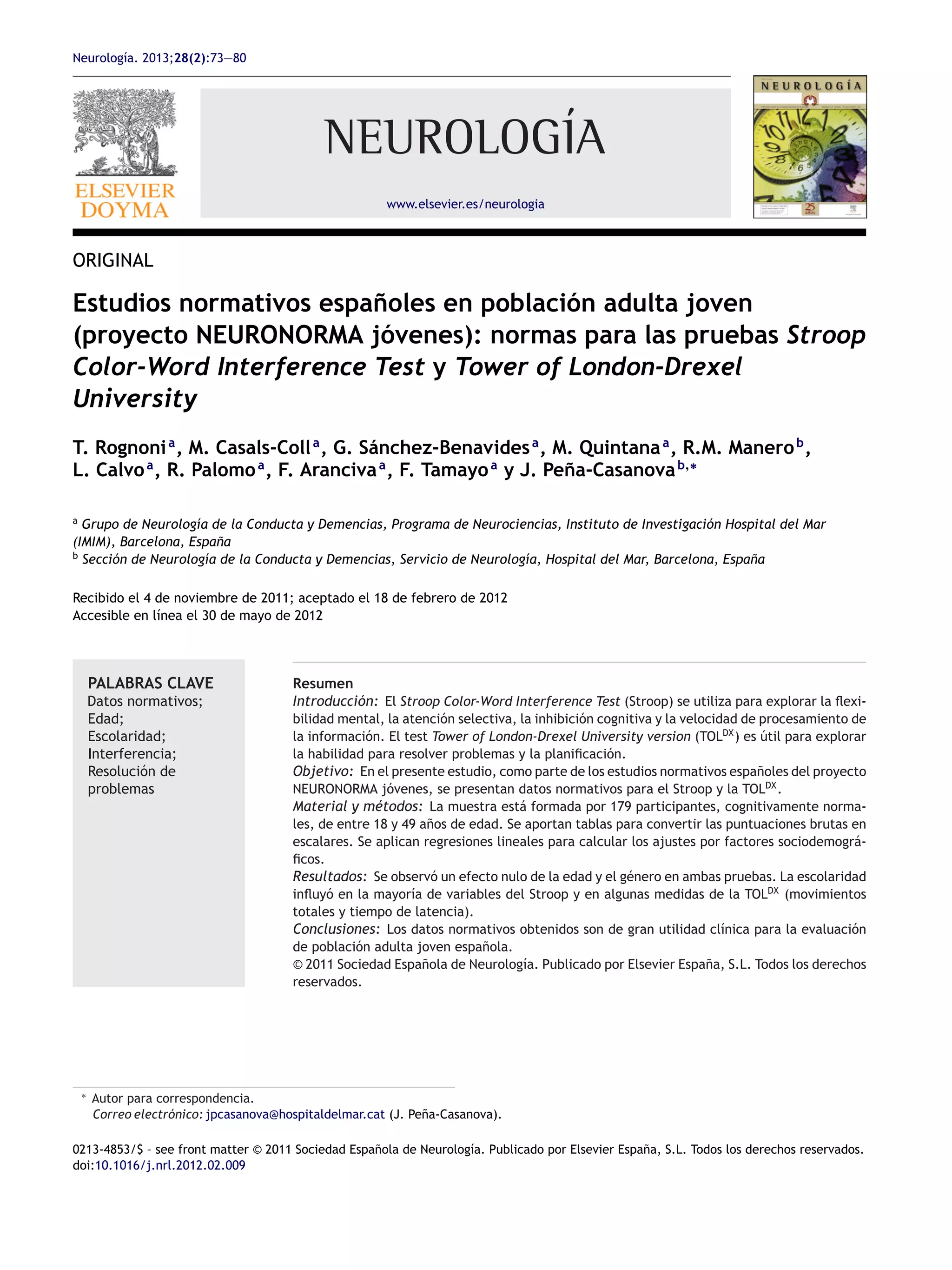 Neuronorma baremos | PDF