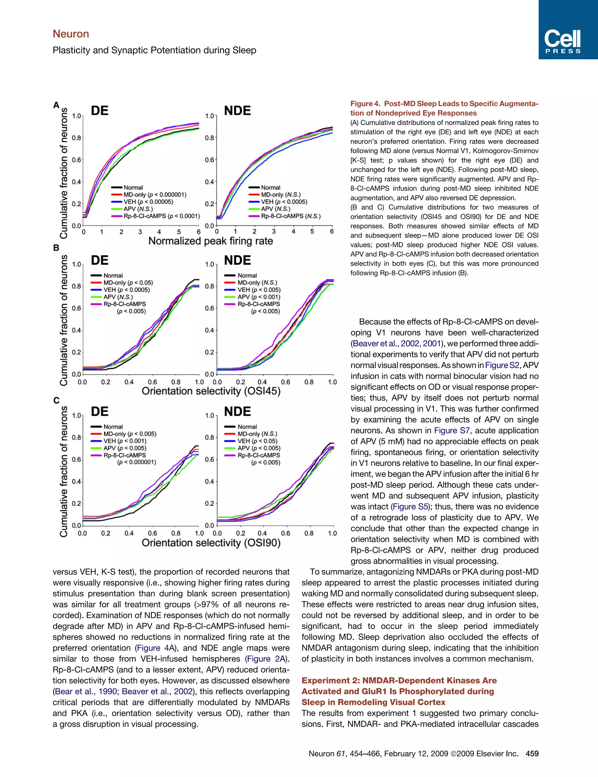 Aton et al., Neuron, 2009 - Mechanisms of Sleep-Dependent Consolidation of Cortical Plasticity | PDF