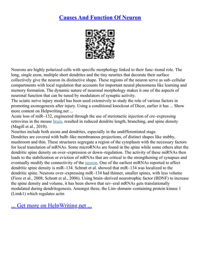 Neuron Research Paper | PDF