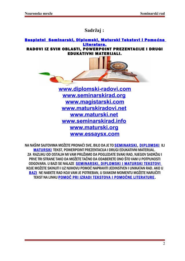 Neuronske mreze hr | DOC