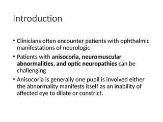 Neuro ophthalmology disorders pharmacology | PPTX