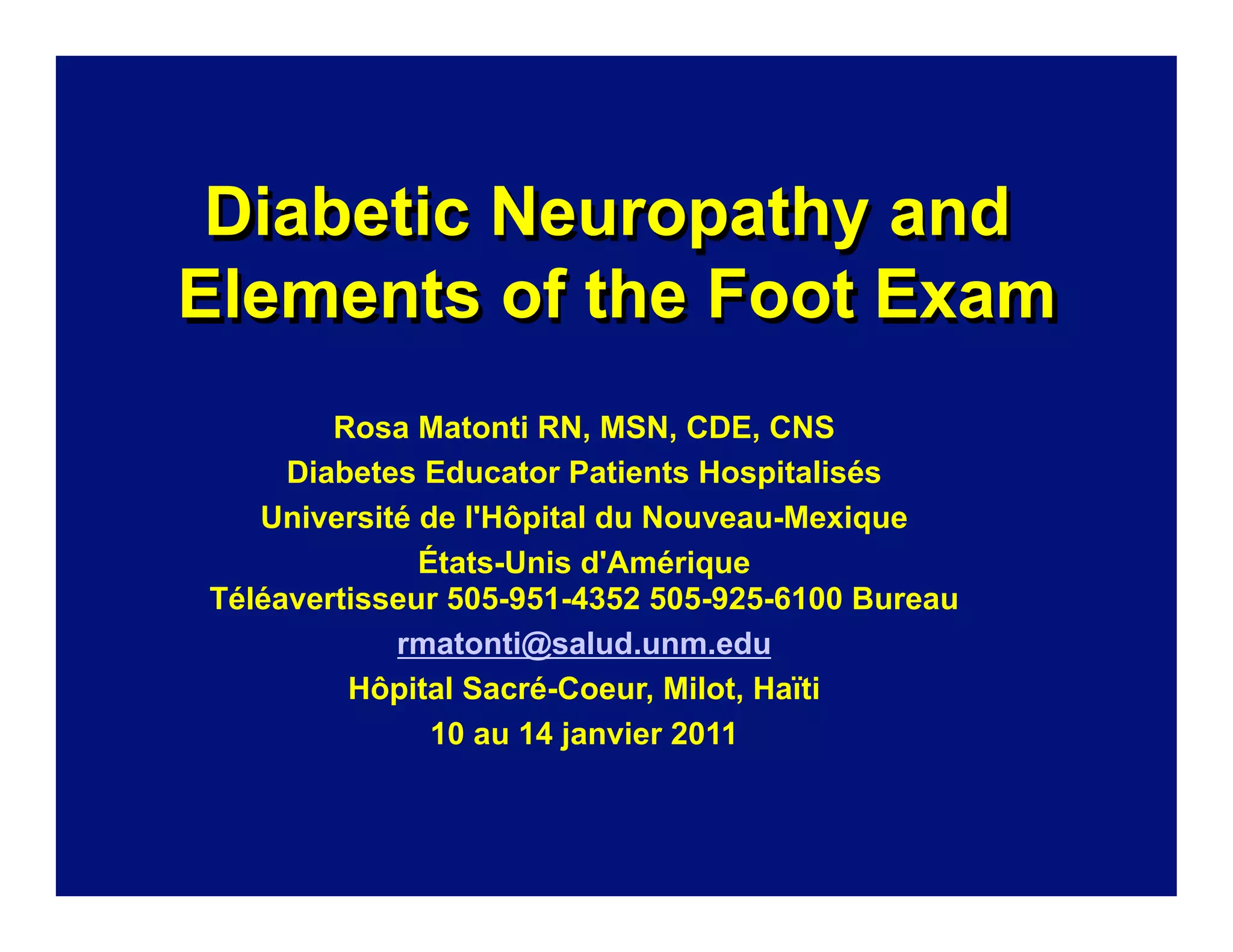 Neuropathy and Foot Exam - Diabetes Symposia | PDF