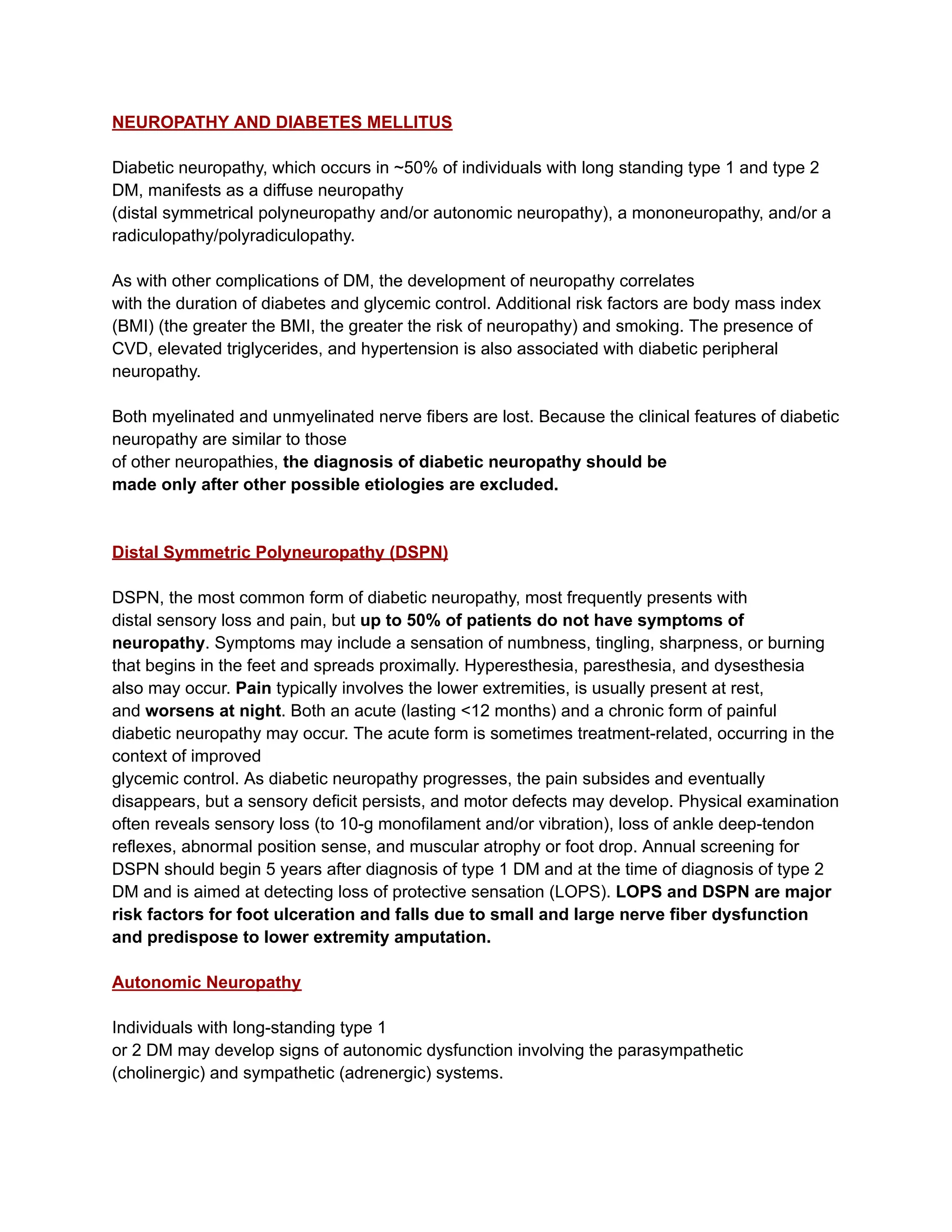 NEUROPATHY AND DIABETES MELLITUS (Important Points).pdf