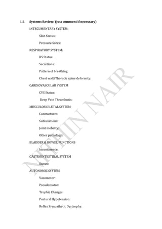 Neuro Proforma | PDF