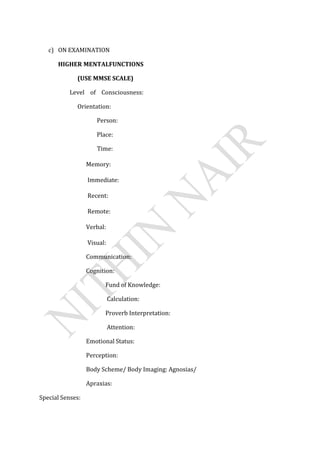 Neuro Proforma | PDF