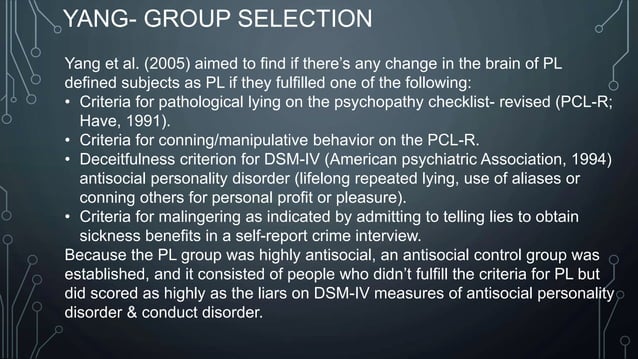 pathological liars (lying theory) | PPTX