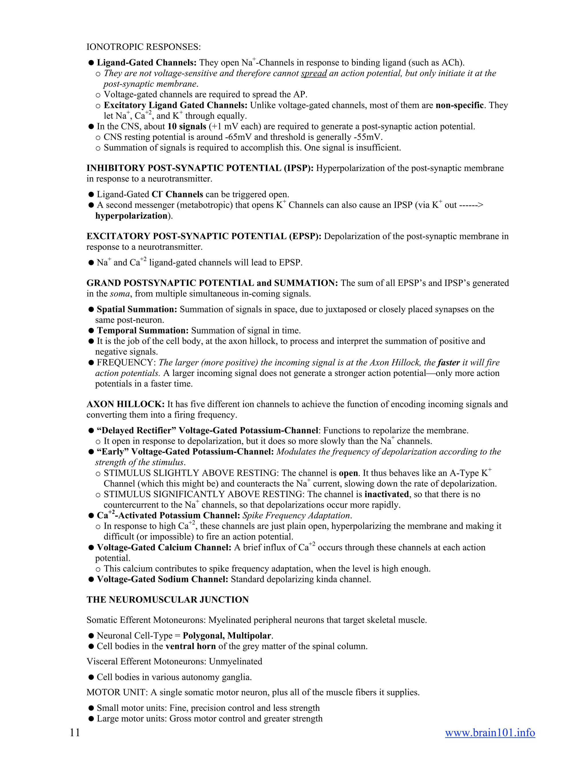 Neuro physiology notes | PDF | Brain and Nervous System Disorders ...