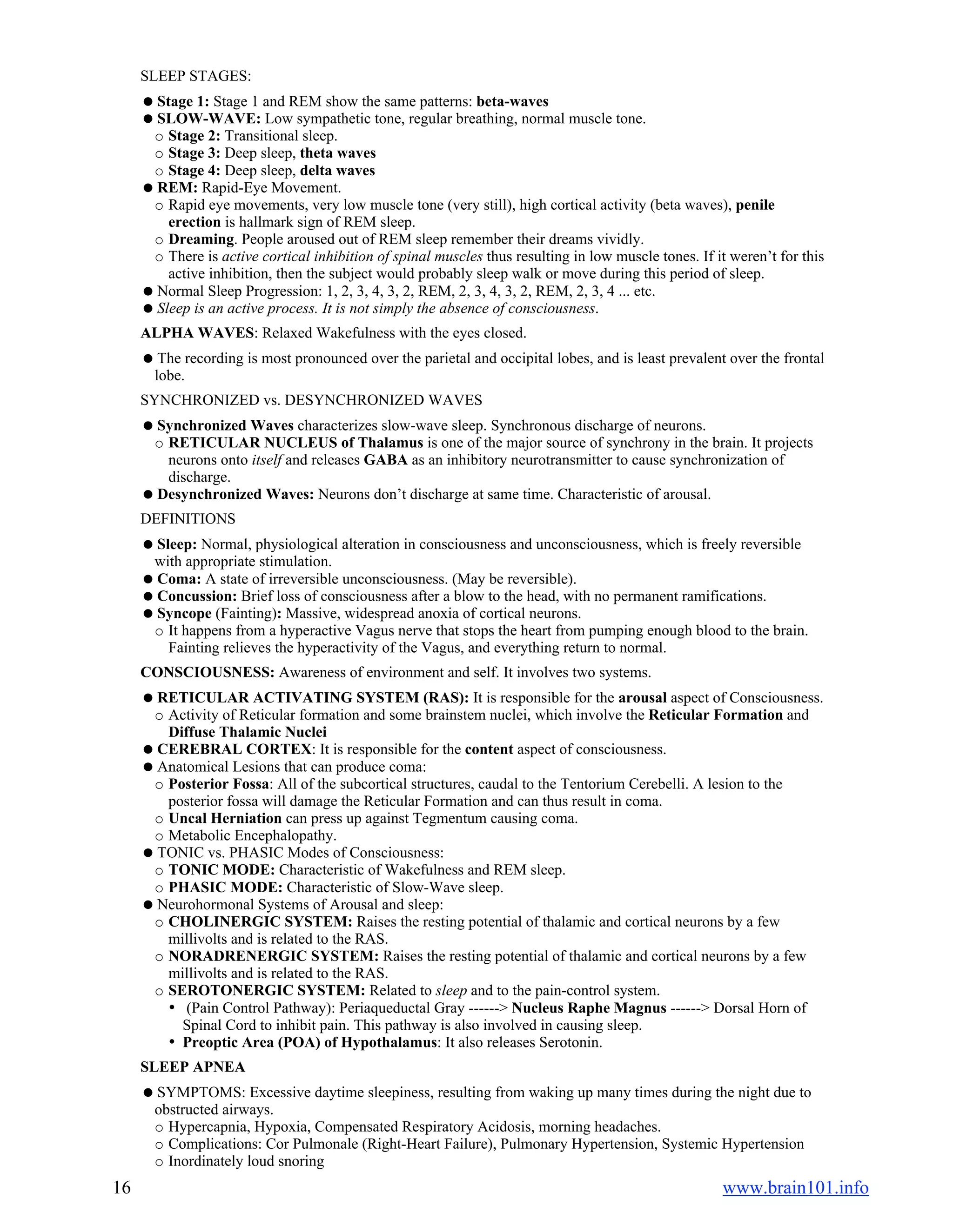 Neuro physiology notes | PDF | Brain and Nervous System Disorders ...
