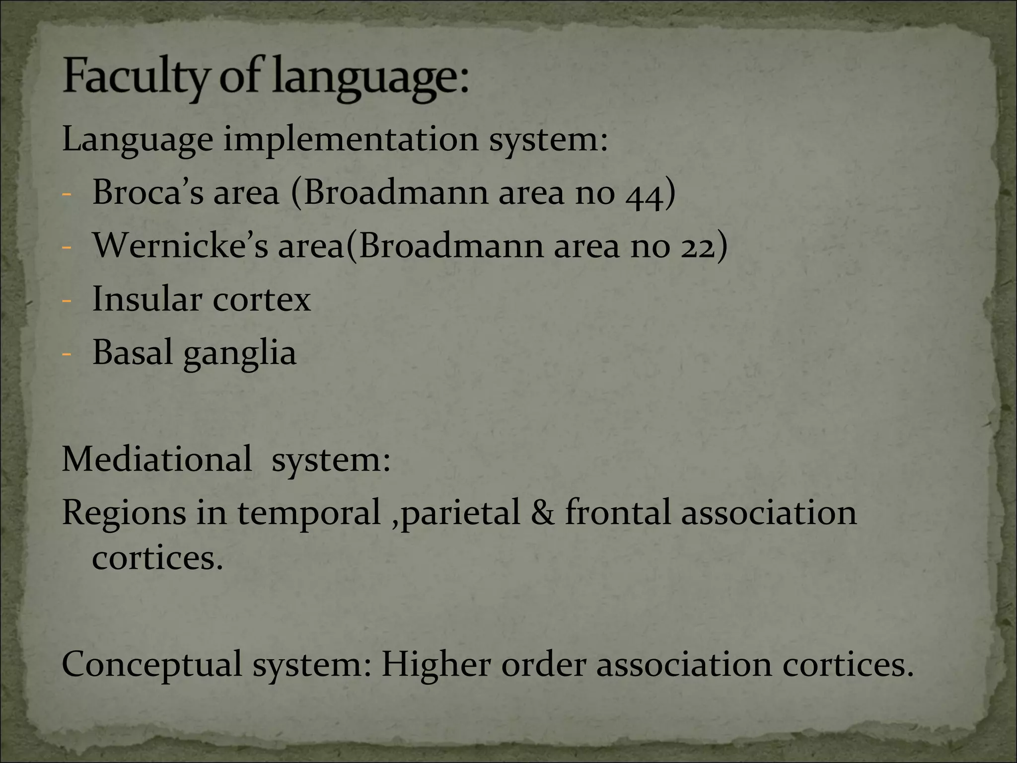 Neurophysiology of language | PPT