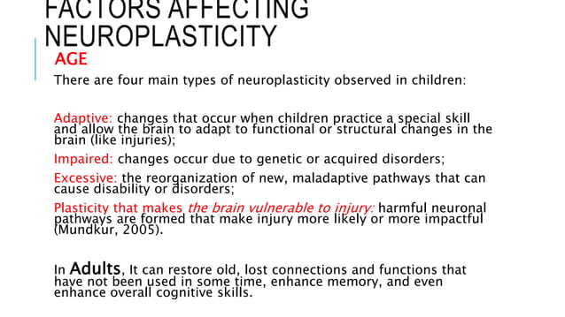 Neuroplasticity | PPTX | Brain and Nervous System Disorders | Diseases ...