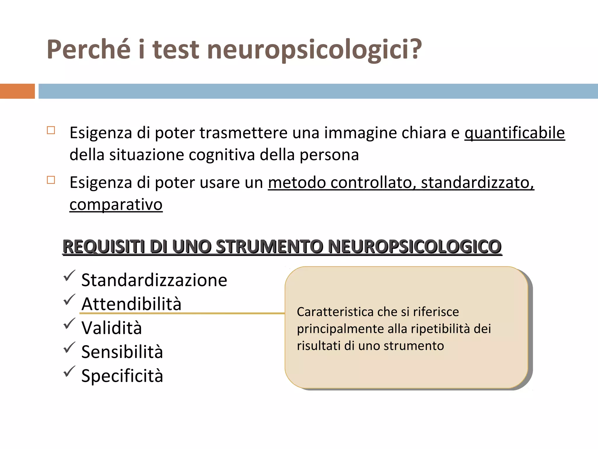 Neuropsicologia lezione valutazione nps | PPT