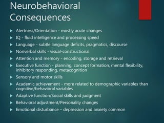 Neuropsychological Assessment Following Pediatric TBI | PPTX