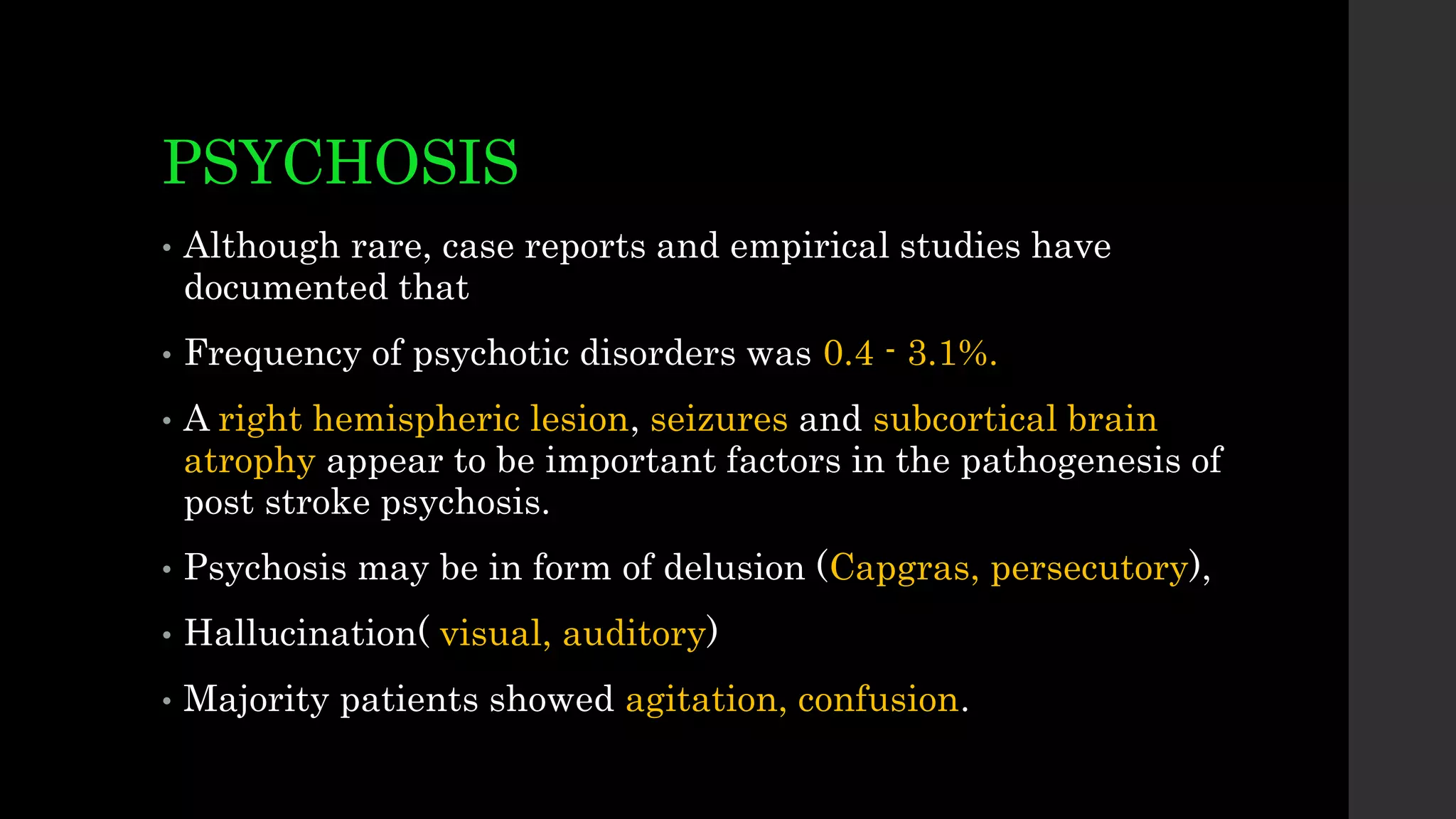 Neuropsychiatric aspects of Cerebrovascular Disorders | PPTX