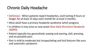 Neuropsychiatric aspects of headache | PPTX