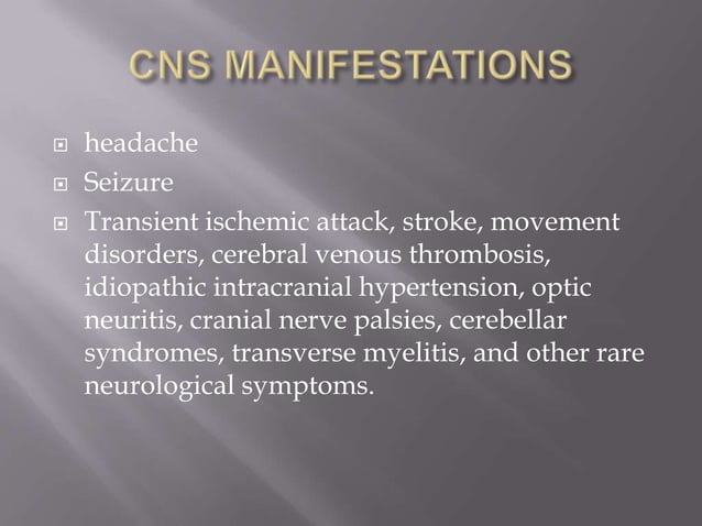 Neuropsychiatric manifestations of systematic lupus | PPTX | Brain and ...