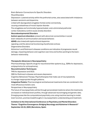 Neuropsychiatry and Brain-Behavior Connections | PDF