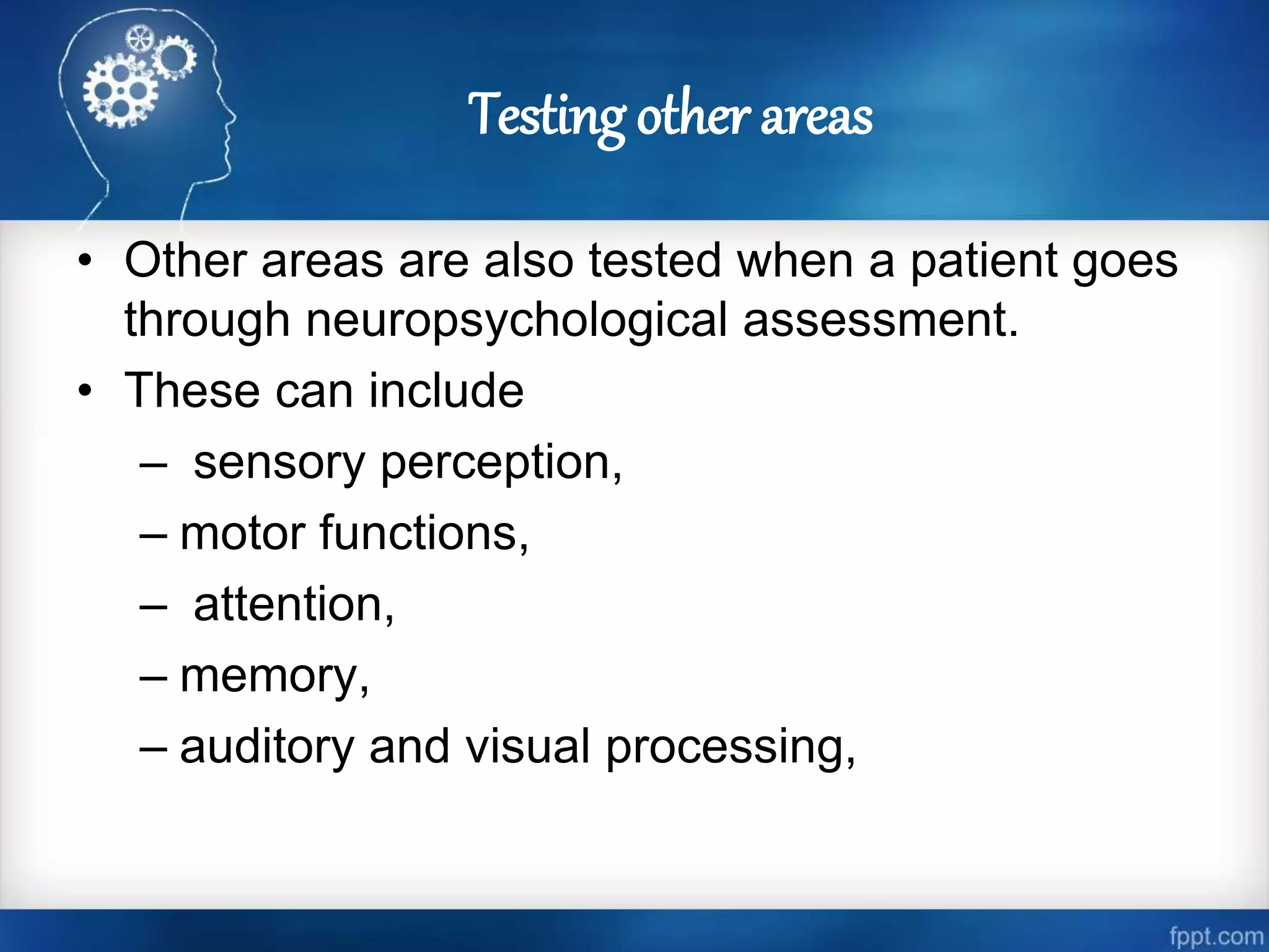 Neuro psychological assessment | PPTX