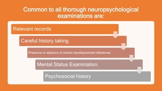 Neuropsycological Assessment psychology | PPTX