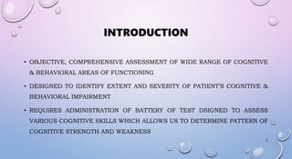 Neuropsychological assessment and profile | PPTX