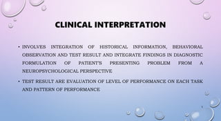 Neuropsychological assessment and profile | PPTX