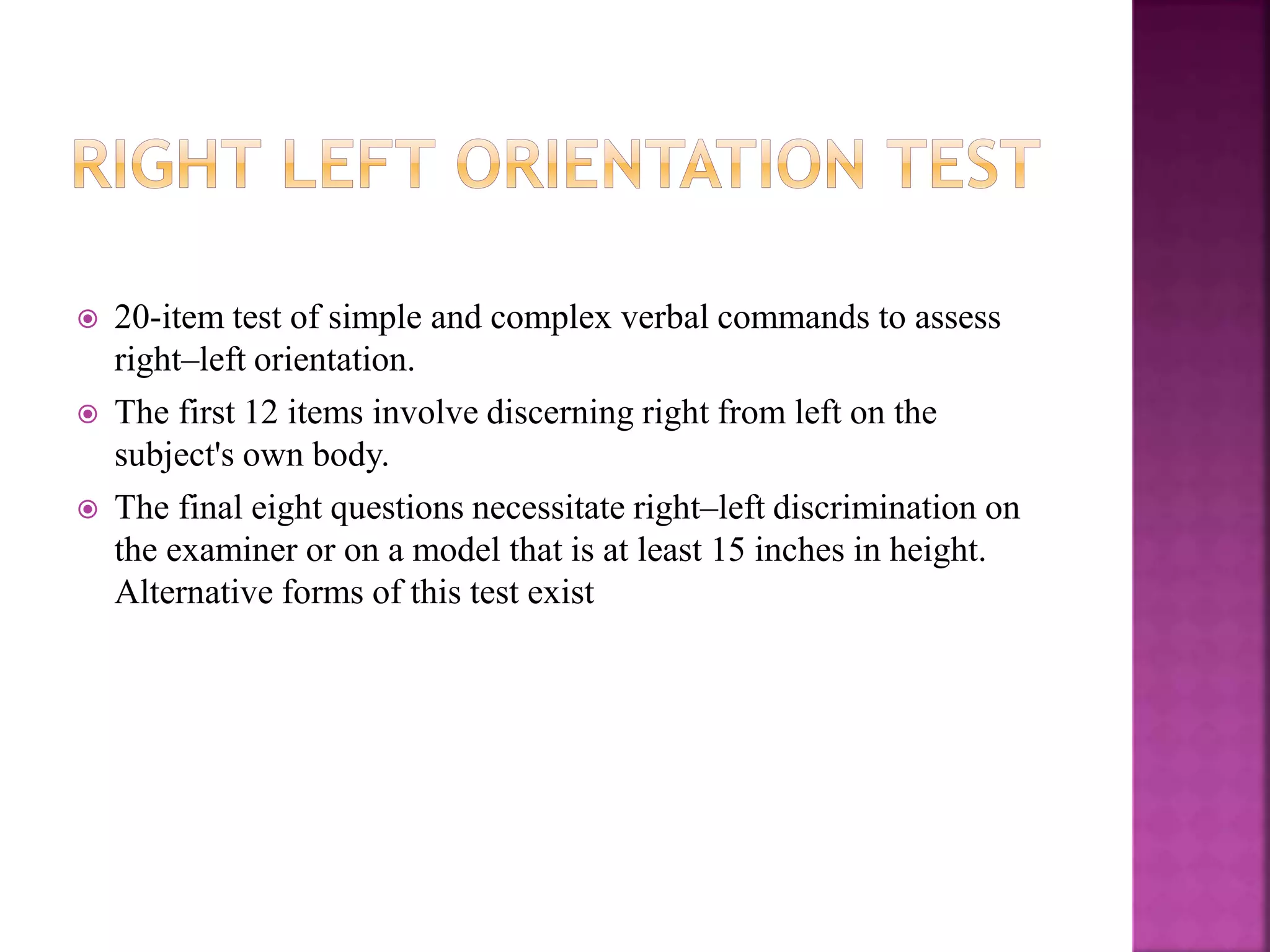Neuropsycholog-left right disorientation | PPTX