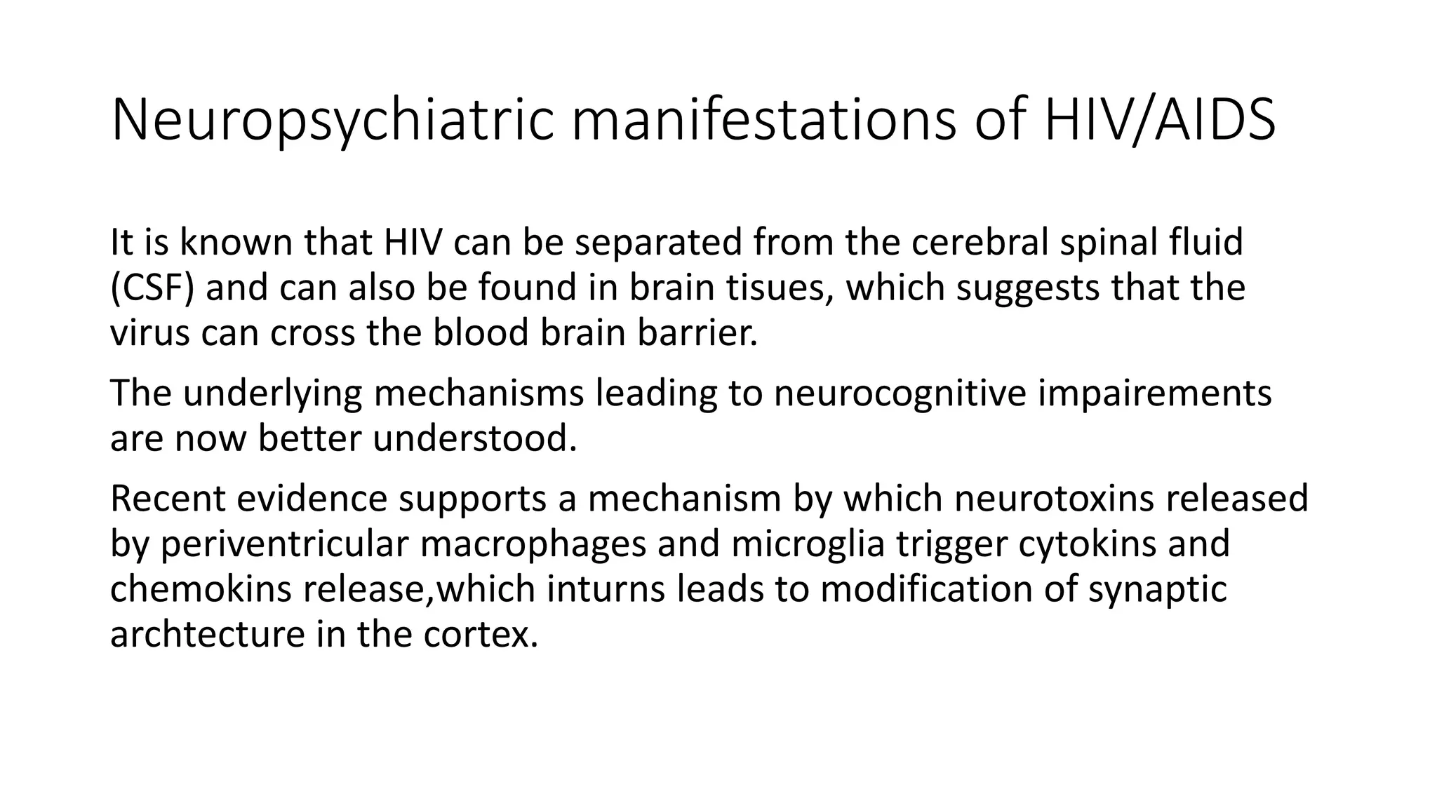 neuropsyciatric manifestations of HIV.pptx