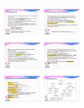 neuropto P2 anisocoria, ocular motor system | PDF