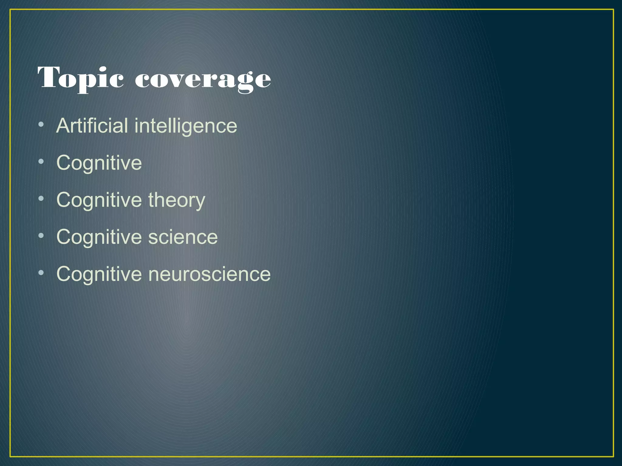 Cognitive Science and AI | PPT