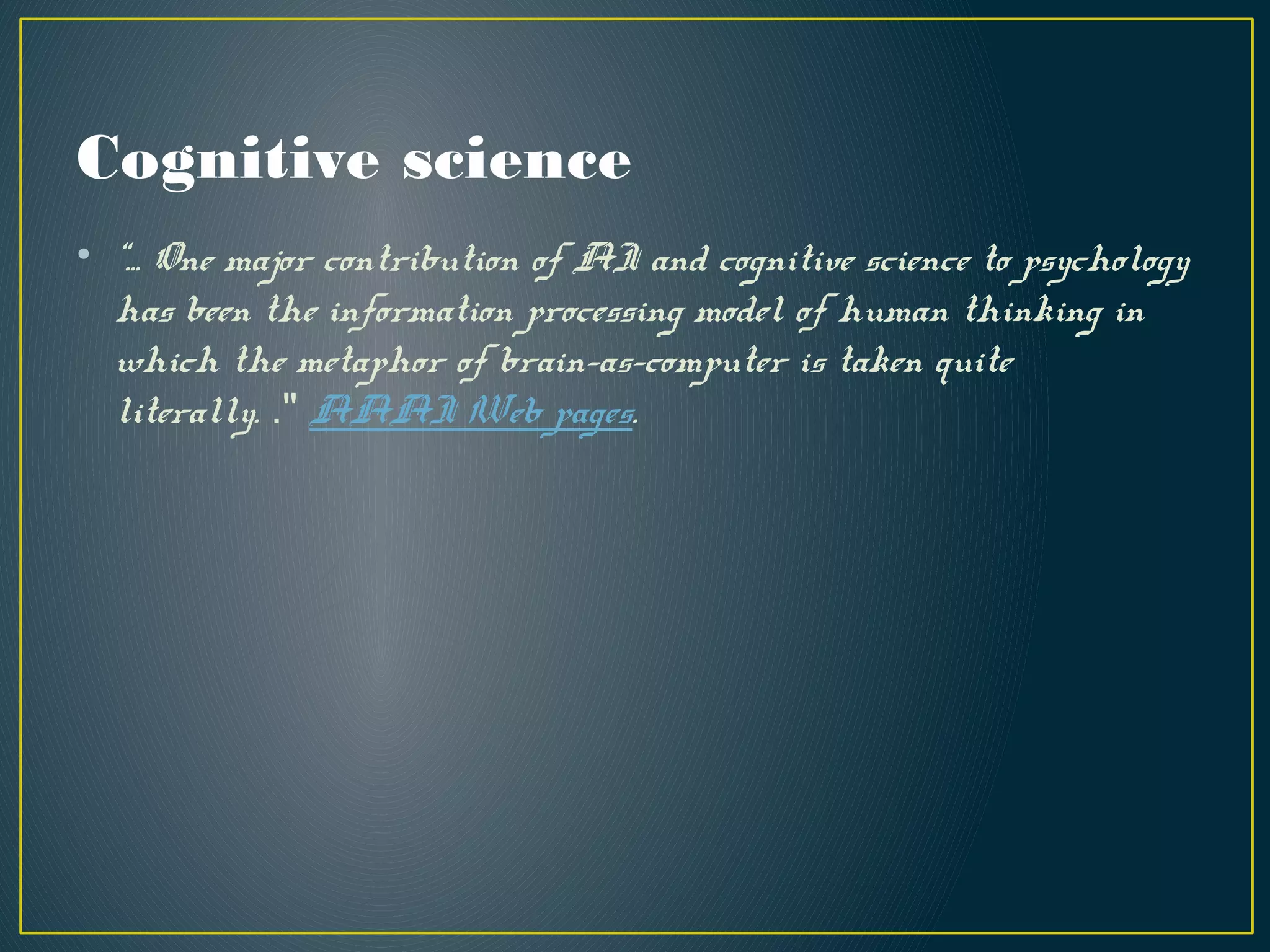 Cognitive Science and AI | PPT