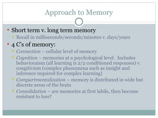 Neuroscience of Memory Part 1 DiGiovine Feb 20, 2013.ppt