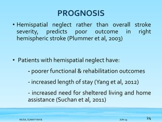 Post stroke hemispatial neglect syndrome | PPTX