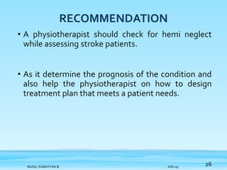 Post stroke hemispatial neglect syndrome | PPTX