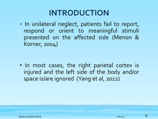 Post stroke hemispatial neglect syndrome | PPTX