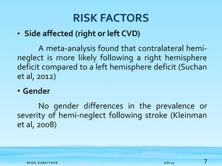 Post stroke hemispatial neglect syndrome | PPTX