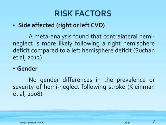 Post stroke hemispatial neglect syndrome | PPTX | Brain and Nervous ...