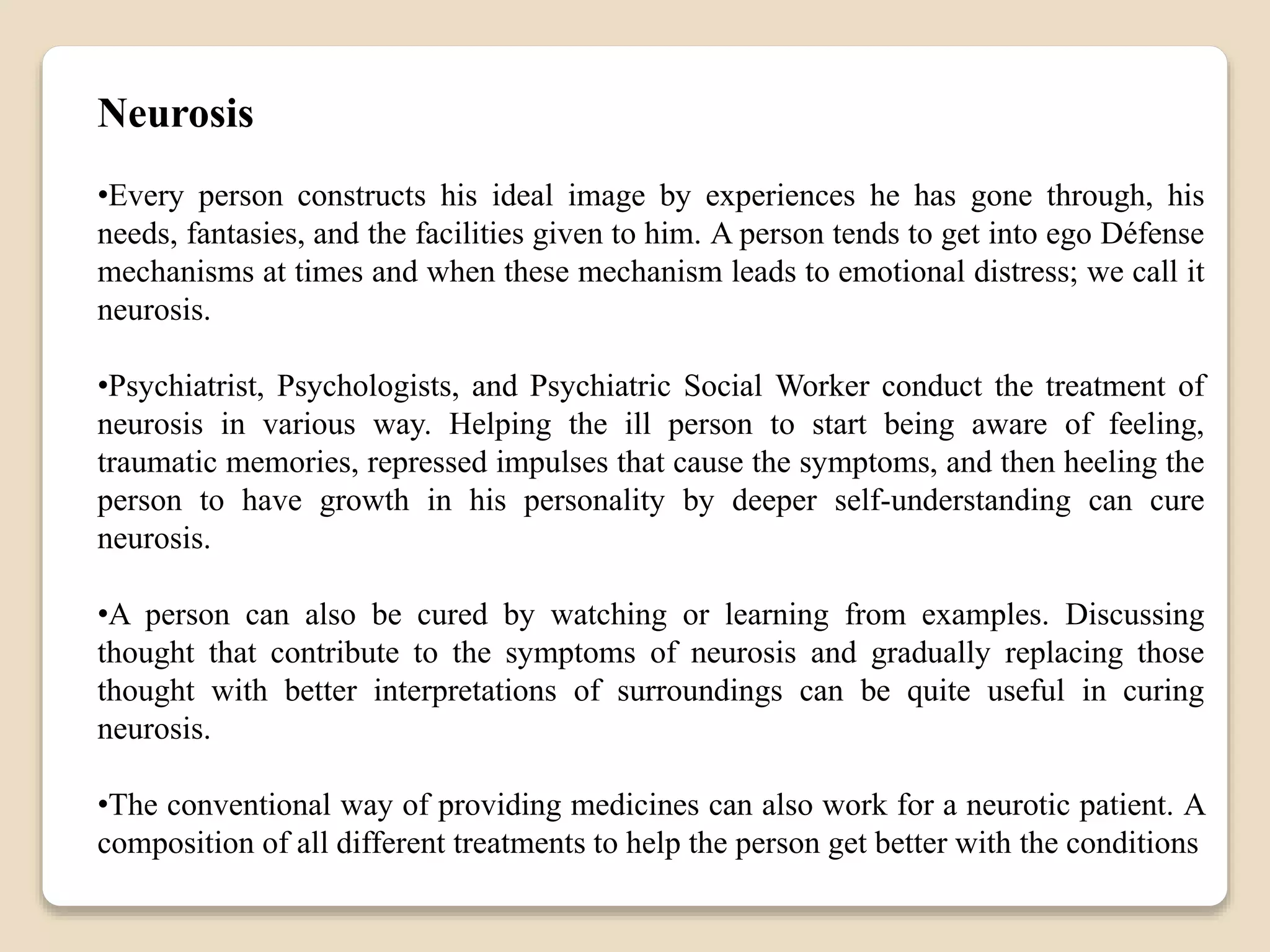 Neurosis and psychosis | PPTX