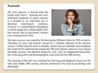 Neurosis and psychosis | PPTX