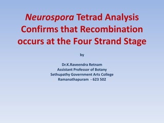 Neurospora Tetrad Analysis.pptx