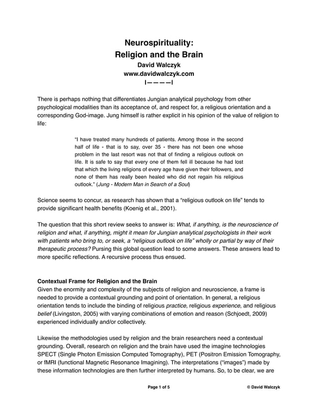 Neurospirituality: Religion and the Brain | PDF | Spirituality ...