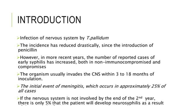 Neurosyphilis | PPTX