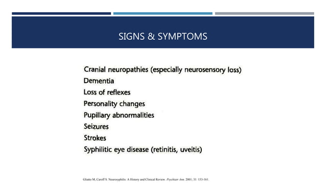 Neurosyphilis | PPTX | Infectious Diseases | Diseases and Conditions