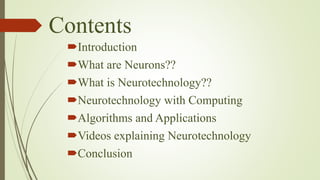 Neurotechnology with Computing Systems | PPTX