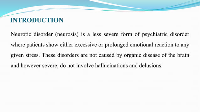 NEUROTIC STRESS RELATED DISORDERS including anxiety disorders | PPT