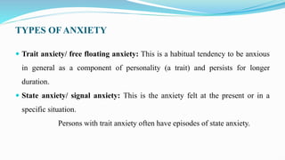 NEUROTIC STRESS RELATED DISORDERS including anxiety disorders | PPTX