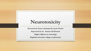 Neurotoxicity | PPTX | Brain and Nervous System Disorders | Diseases ...