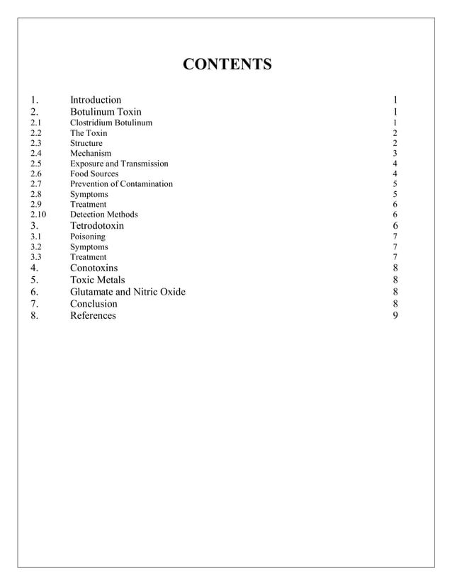 Neurotoxins in Food | PDF