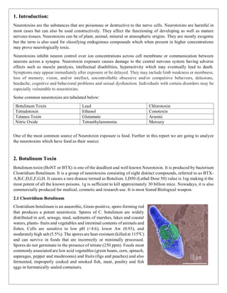 Neurotoxins in Food | PDF